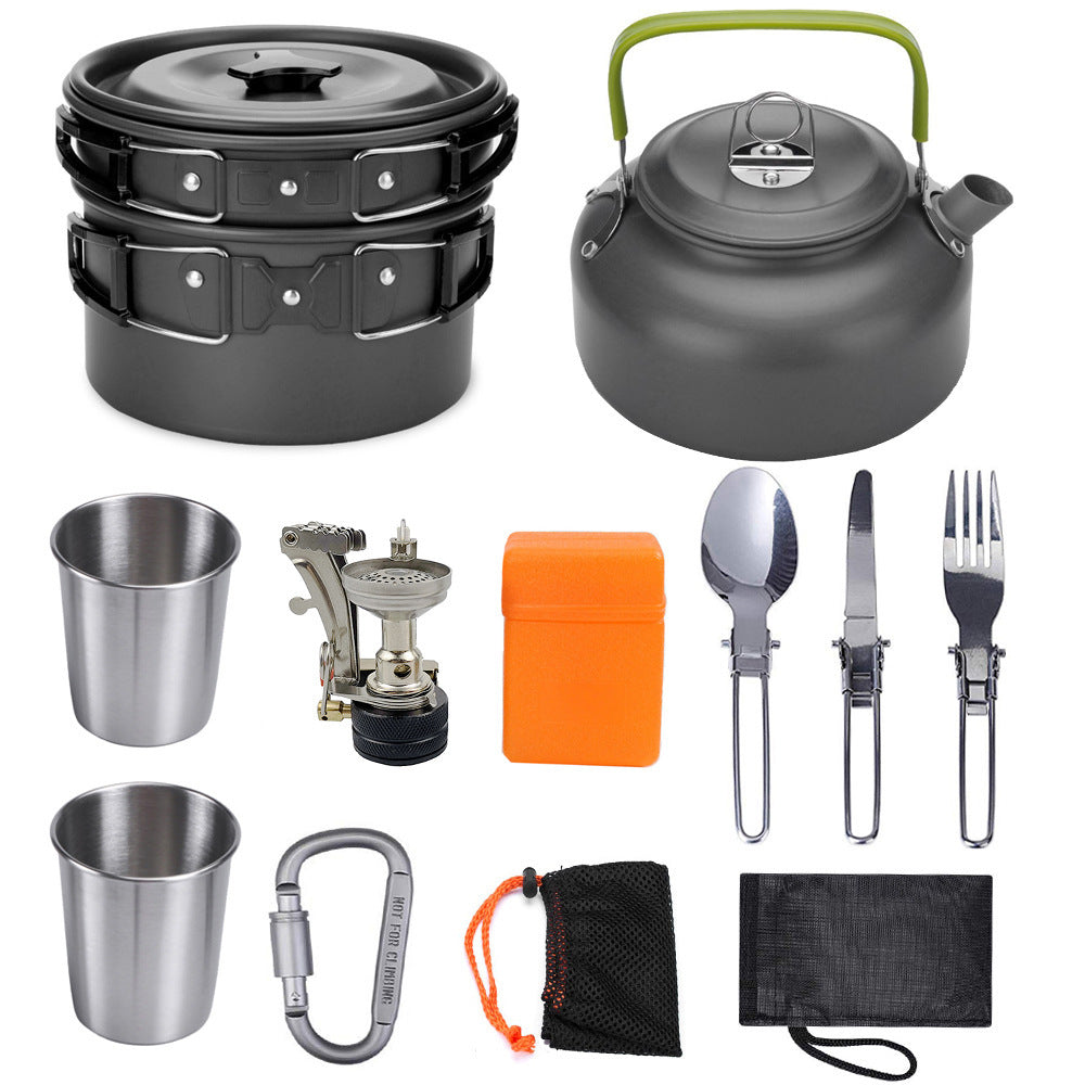 Camping Cookware Kit | Lightweight Aluminum Outdoor Cooking Set ...