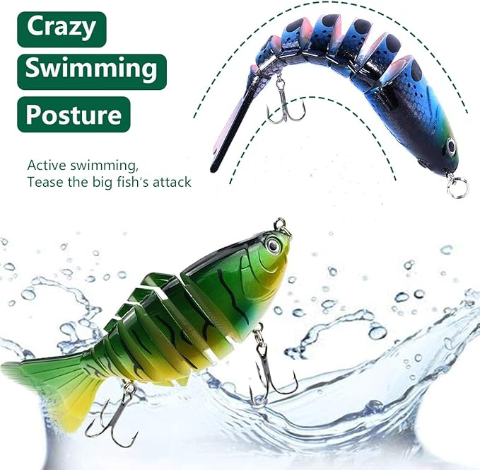 10 cm Multi‑Section Hard Bait Lure – Realistic Swimbait for Bass, Pike ...