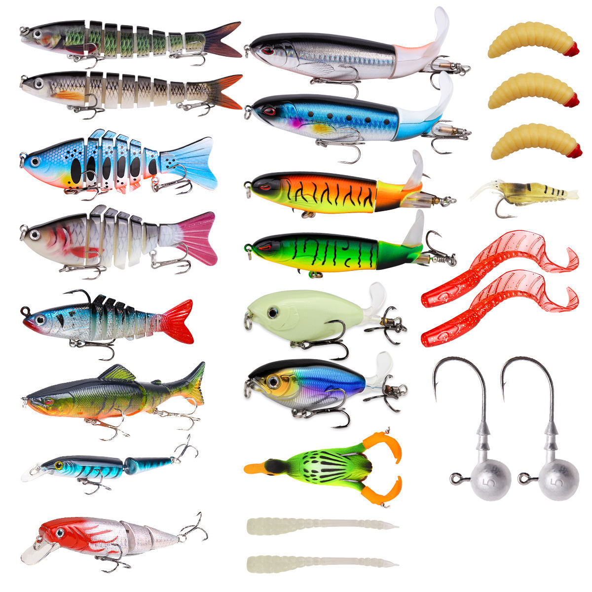 25-Piece Topwater Propeller & Frog Bait Set for Bass – fishing gear store